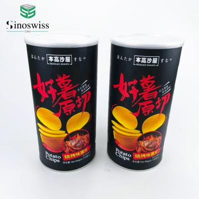 China Composite Airtight Snack Food Cylindrical Paper Tube Box With Aluminum Foil Liner for sale