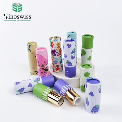 China Customizable Push Up Recycled Cardboard Lipstick Tubes Kraft Paper Tube For Cosmetics for sale