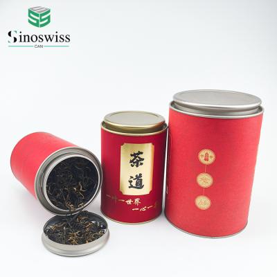 China Food Grade Tea Paper Cans Packaging Biodegradable Cylinder Cardboard Tea Canister for sale