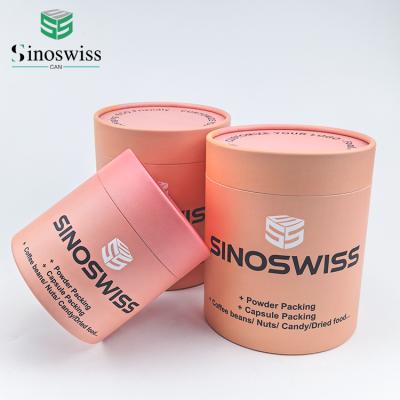 China Custom Size height Cylindrical Paperboard Cans , Paper Cylinder Container For Nuts for sale