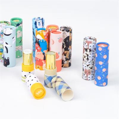 China Cylindrical Cosmetic Paper Tubes Empty Twist Up Body Care Printed Lipstick Containers for sale
