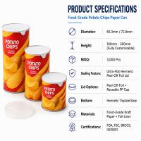 China Custom Printed Composite Paper Chip Cans | OEM Snack Tubes for sale