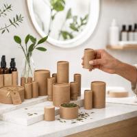 China Custom Eco Friendly Carton Cylinder Kraft Paper Round Boxes EmptyBiodegradable Craft Cardboard Boxes Packaging Tubes for sale