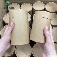China Stock Kraft Paper Tube Packaging D73*H120mm Biodegradable Round Cylinder Food Grade Cardboard Packaging for Coffee Tea Cosmetic for sale