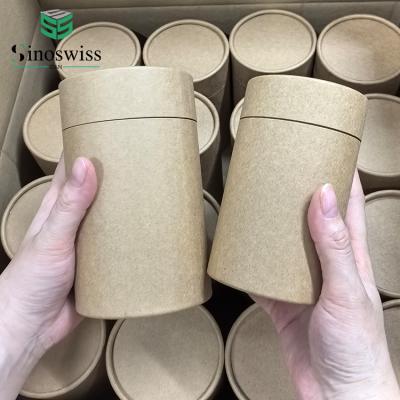 China Stock Kraft Paper Tube Packaging D73*H120mm Biodegradable Round Cylinder Food Grade Cardboard Packaging for Coffee Tea Cosmetic for sale