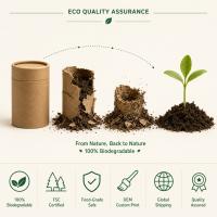 China Custom Eco Friendly Carton Cylinder Kraft Paper Round Boxes EmptyBiodegradable Craft Cardboard Boxes Packaging Tubes for sale