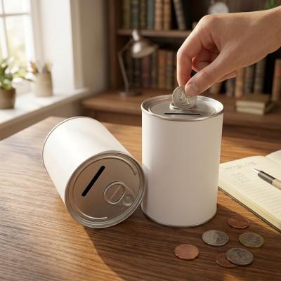 China Custom Round Recyclable Kraft Paper Cylinder Composite Paper Can Packaging  for Coin Cash Money Piggy Bank for sale