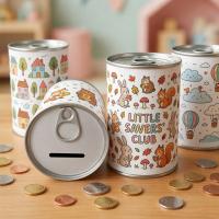 China Custom Round Recyclable Kraft Paper Cylinder Composite Paper Can Packaging  for Coin Cash Money Piggy Bank for sale