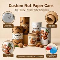 China Custom Round Recyclable Kraft Paper Cylinder Composite Paper Can Packaging  for Coin Cash Money Piggy Bank for sale