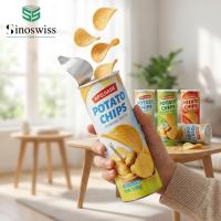 China Custom Craft Paper Tube Easy Peel Lid Stamping Airtight Recyclable Food Snack Potato Chips Chocolate Cookie Sugar Packaging for sale