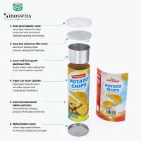 China Custom Craft Paper Tube Easy Peel Lid Stamping Airtight Recyclable Food Snack Potato Chips Chocolate Cookie Sugar Packaging for sale