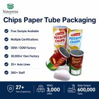 China Custom Craft Paper Tube Easy Peel Lid Stamping Airtight Recyclable Food Snack Potato Chips Chocolate Cookie Sugar Packaging for sale