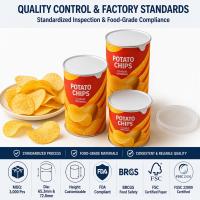 China Eco-Friendly Recyclable Food Grade Foil Lined Composite Paper Canister 40g 85g 110g Potato Chips Tube Packaging Easy Open End for sale