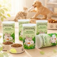 China Eco Friendly Pet Food Paper Tube Can Custom Printed Kraft Round Cardboard Container Dog Cat Treat Cylinder Packaging for sale