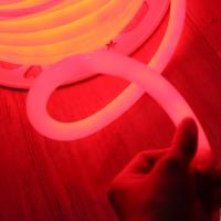 China 110V 220V 360 Degree Glow Flexible Round LED Neon Rope Light red color for sale
