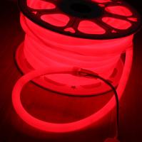 China 110V 220V 360 Degree Glow Flexible Round LED Neon Rope Light red color for sale