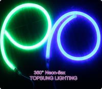 China IP67 110 volt dmx led neon rope 16mm 360 degree round flex lights blue for sale