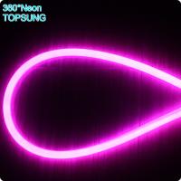 China 25M spool 24V DC 360 degree purple led neon light dia 25mm round Gold Supplier for sale