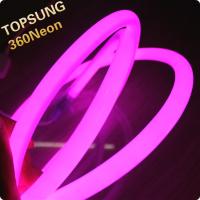 China 25M spool 24V DC 360 degree purple led neon light dia 25mm round Gold Supplier for sale