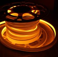 China 120SMD/M yellow flexible led neon 16*16mm square flat neon rope light DC 24V for sale