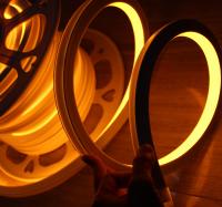 China 120SMD/M yellow flexible led neon 16*16mm square flat neon rope light DC 24V for sale