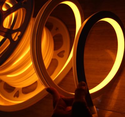 China 120SMD/M yellow flexible led neon 16*16mm square flat neon rope light DC 24V for sale