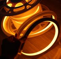 China 120SMD/M yellow flexible led neon 16*16mm square flat neon rope light DC 24V for sale