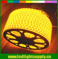 China 5050 AC strip lights 220V yellow emitting 60LED/M for sale
