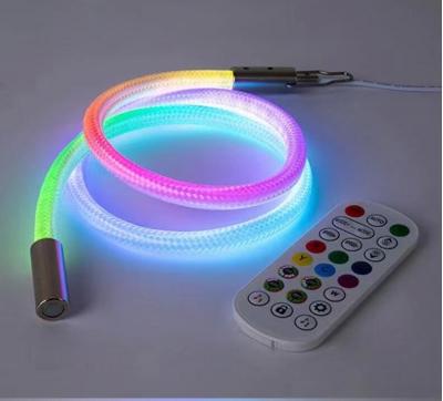 China Rgbww woven cover 360 degree flexible soft tube pixel 20mm style promotional oem flexible neon light strip for sale