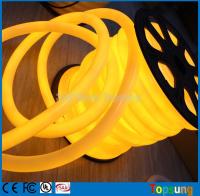 China 360 degree waterproof led tube amber 24v round flexible neon tube 25mm pvc hose yellow for sale