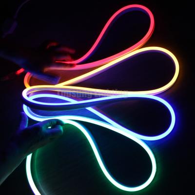 China 24v flat ws2811 addressable rgb led neon flexible 11x19mm digital neon rope strips for sale