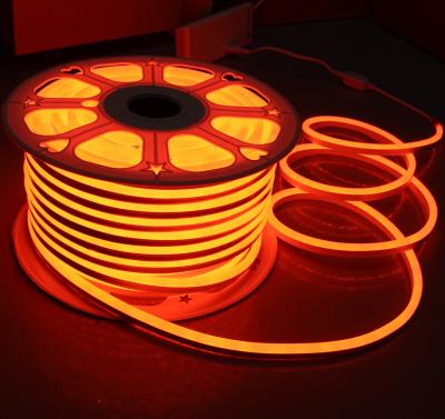 China orange 12v mini led neon flex light 7x15mm replacement neon tubes 2835 smd flexible strip rope ip68 injection for sale
