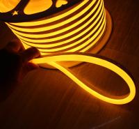 China 50m spool anti-UV full waterproof IP68 led flex neon strip 24vsmd flexible soft tube yellow emitting mini 7*15mm for sale