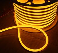 China 50m spool anti-UV full waterproof IP68 led flex neon strip 24vsmd flexible soft tube yellow emitting mini 7*15mm for sale