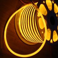 China 50m spool anti-UV full waterproof IP68 led flex neon strip 24vsmd flexible soft tube yellow emitting mini 7*15mm for sale
