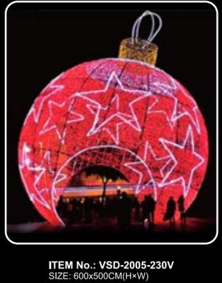 China custom led christmas motif light 3d giant balls street lamps for sale