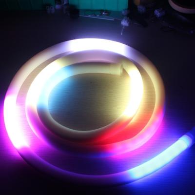 China 20m pretty addressable dmx led neon flex rgb 360 degree chasing neon tube 18mm for sale