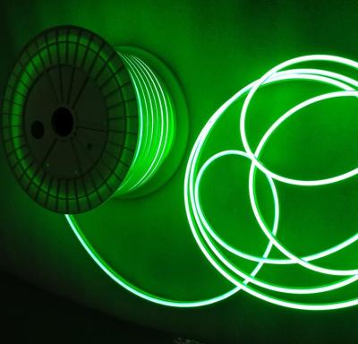 China mini size 6x12mm 2835SMD 120leds/m green led neon flex tape 24v 5cm cuttable silicone flexible strips for sale