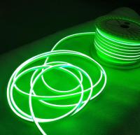 China mini size 6x12mm 2835SMD 120leds/m green led neon flex tape 24v 5cm cuttable silicone flexible strips for sale