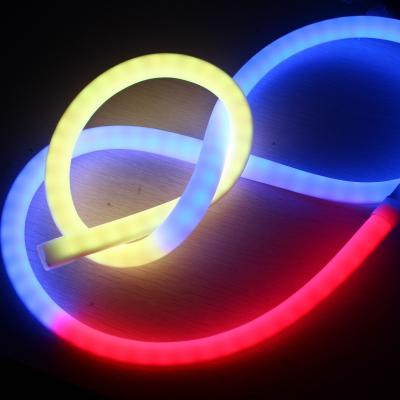China Wholesaler 24v led neon light rgb 5050 IP68 neon led flex strip light 360 pixel neon tube for sale