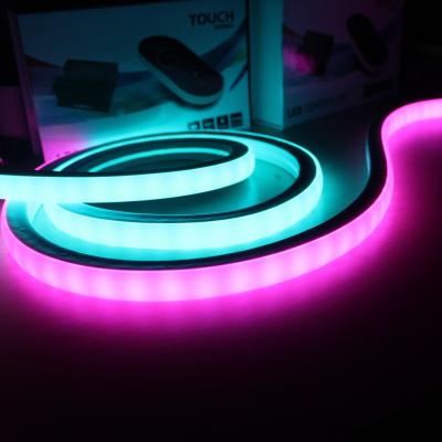 China RGB color changing SMD5050 70leds/m Square Flexible Led Neon Rope Light 18x18mm for sale