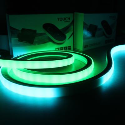 China 50m spool 18x18mm square flexible custom led neon tube lights rgb color changing neon for sale