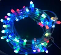 China led bulb string outdoor 100m 12v rgb color changing led fairy string lights christmas clip strips for sale