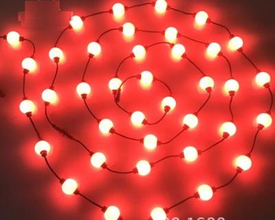 China 10 ft reel DMX 24v 50mm RGB pixel led light strings globe 3D balls for outdoor decoration project for sale