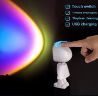 China USB Charging Robot Sunset Projection Light Living Room Wall Decor for sale