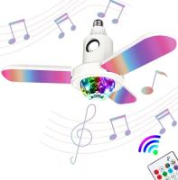 China Bluetooth 40w LED Ceiling Panel Lights E27 E40 Folding Fan Blade for sale