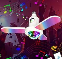 China Bluetooth 40w LED Ceiling Panel Lights E27 E40 Folding Fan Blade for sale
