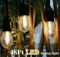China Commercial Grade Holiday Decoration Lights String 48FT Warm White E26 Shatterproof Bulbs for sale