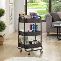China Kitchen Utility 3 Tier Rolling Cart With Lockable Casters for sale