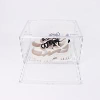 China Stackable Magnetic Door Clear Acrylic Shoe Box Transparent for sale